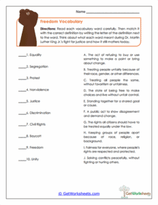 Martin Luther King Jr. Day Worksheets - GetWorksheets.com