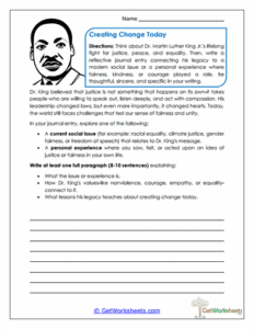 Martin Luther King Jr. Day Worksheets - GetWorksheets.com