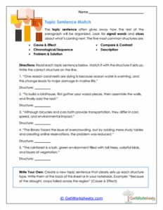 Matching Text to Structure Type Worksheets - GetWorksheets.com