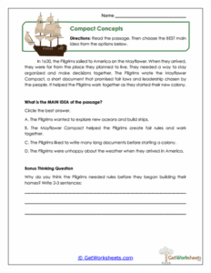 Mayflower Compact Worksheets - GetWorksheets.com