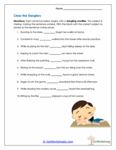 Misplaced and Dangling Modifiers Worksheets - GetWorksheets.com