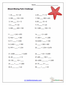 Missing Number and Symbols Operations Worksheets - GetWorksheets.com