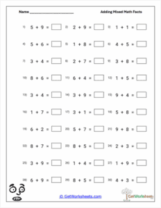 Mixed Addition Facts Worksheets - GetWorksheets.com