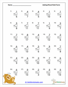 Mixed Addition Facts Worksheets - GetWorksheets.com