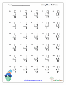 Higher-Level Addition Worksheet - Building Fluency Beyond 10