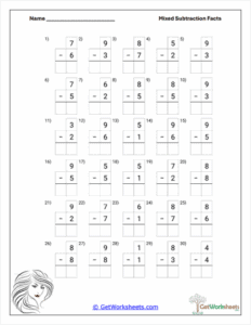 Mixed Subtraction Facts Worksheets - GetWorksheets.com