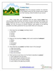 Multiple Choice Reading Passages Worksheets - GetWorksheets.com