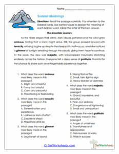 Multiple Choice Reading Passages Worksheets - GetWorksheets.com