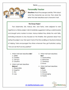 Multiple Choice Reading Passages Worksheets - GetWorksheets.com