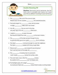 Multiple Meaning Words Worksheets - GetWorksheets.com