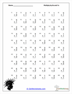 Multiply by 0s and 1s Worksheets - GetWorksheets.com