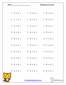 Multiply by 2s and 3s Worksheets - GetWorksheets.com