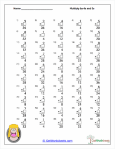 Multiply by 4s and 5s Worksheets - GetWorksheets.com