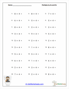 Multiplying by 5s Worksheet - Multiplication Fact Fluency