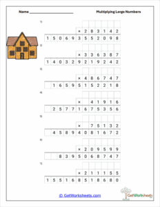 Multi-Step Multiply Worksheet - Multi-Digit Algorithm Practice