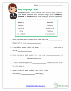 Nonverbal Communication Worksheets - GetWorksheets.com