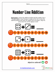Number Line Addition Worksheet - Smiley Path Addition Practice
