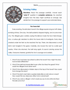 Open-Ended Questions Reading Passages Worksheets - GetWorksheets.com