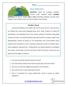 Open-Ended Questions Reading Passages Worksheets - GetWorksheets.com
