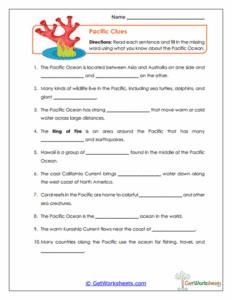 Pacific Ocean Worksheets - GetWorksheets.com