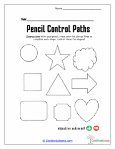 Basic Shape Tracing Worksheet - Pre-Writing & Shape Skills