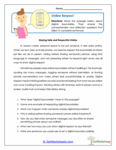 Online Respect Worksheet - Digital Boundaries & Responsible Communication