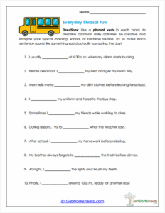 Everyday Phrasal Fun Worksheet - Real-Life Verb Practice