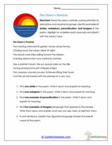 Poetry Comprehension Worksheets - GetWorksheets.com