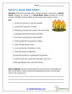 Pollution Worksheets - GetWorksheets.com
