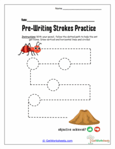 Pre-Writing Strokes Practice Worksheets - GetWorksheets.com