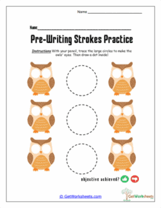 Pre-Writing Strokes Practice Worksheets - GetWorksheets.com