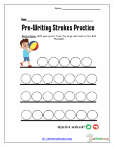 Pre-Writing Strokes Practice Worksheets - GetWorksheets.com