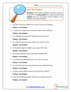 Problem Solving in Social Situations Worksheets - GetWorksheets.com