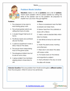 Problem and Solution Worksheets - GetWorksheets.com