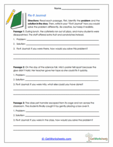 Problem and Solution Worksheets - GetWorksheets.com