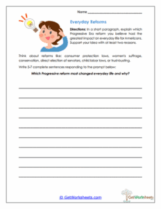 Everyday Reforms Worksheet - Evaluating Progressive Impact