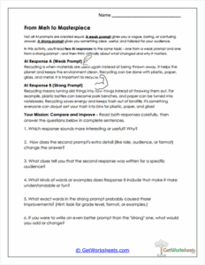Compare Prompt Strength Worksheet - Analyzing AI Responses