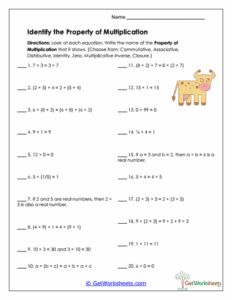 Properties of Multiplication Worksheets - GetWorksheets.com