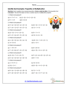 Properties of Multiplication Worksheets - GetWorksheets.com