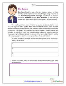 Reading Advertisements Worksheets - GetWorksheets.com