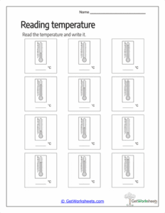 Reading Thermometers and Temperature Worksheets - GetWorksheets.com