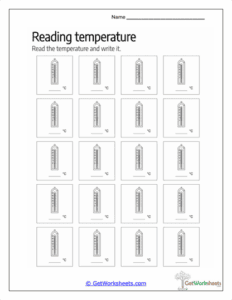 Reading Thermometers and Temperature Worksheets - GetWorksheets.com