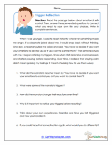 Recognizing Triggers Worksheets - GetWorksheets.com