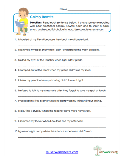 Recognizing Triggers Worksheets - GetWorksheets.com