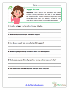 Recognizing Triggers Worksheets - GetWorksheets.com