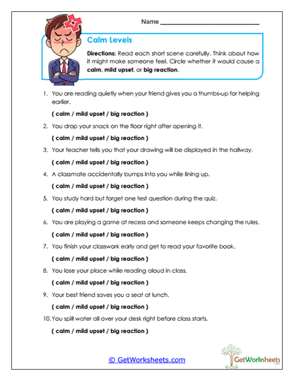Recognizing Triggers Worksheets - GetWorksheets.com