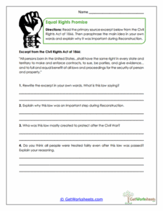 Law Lens Worksheet - Civil Rights Act of 1866