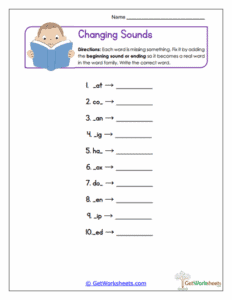 Rhyming Word Families Worksheets - GetWorksheets.com