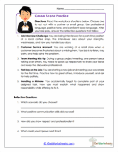 Role Playing Social Scenarios Worksheets - GetWorksheets.com