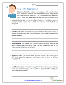 Role Playing Social Scenarios Worksheets - GetWorksheets.com